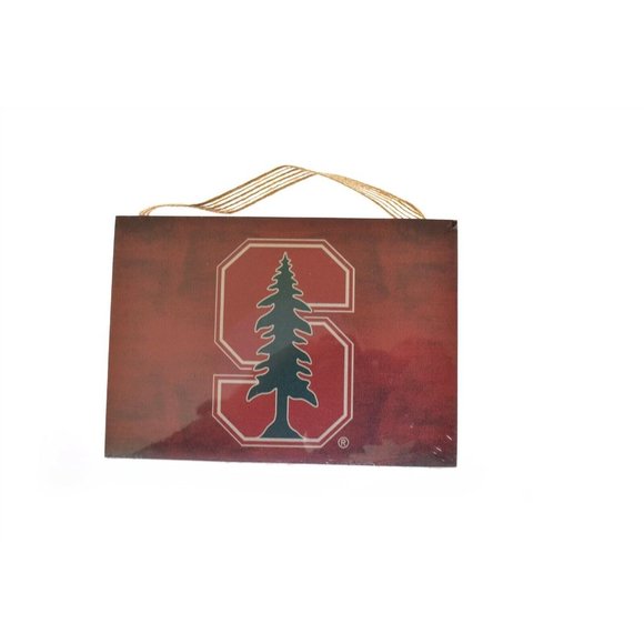Wall Decor | Stanford University Wood Plaque 55 X 4 W Burlap Hanger ...